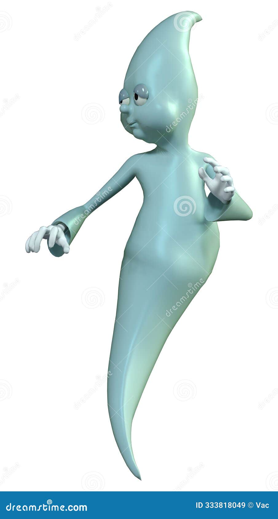 3D Rendering Toon Ghost on White Stock Illustration - Illustration of ...