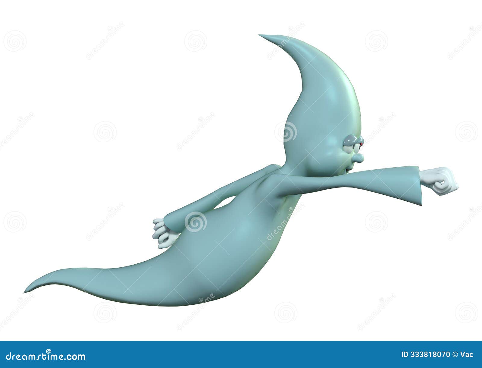 3D Rendering Toon Ghost on White Stock Illustration - Illustration of ...