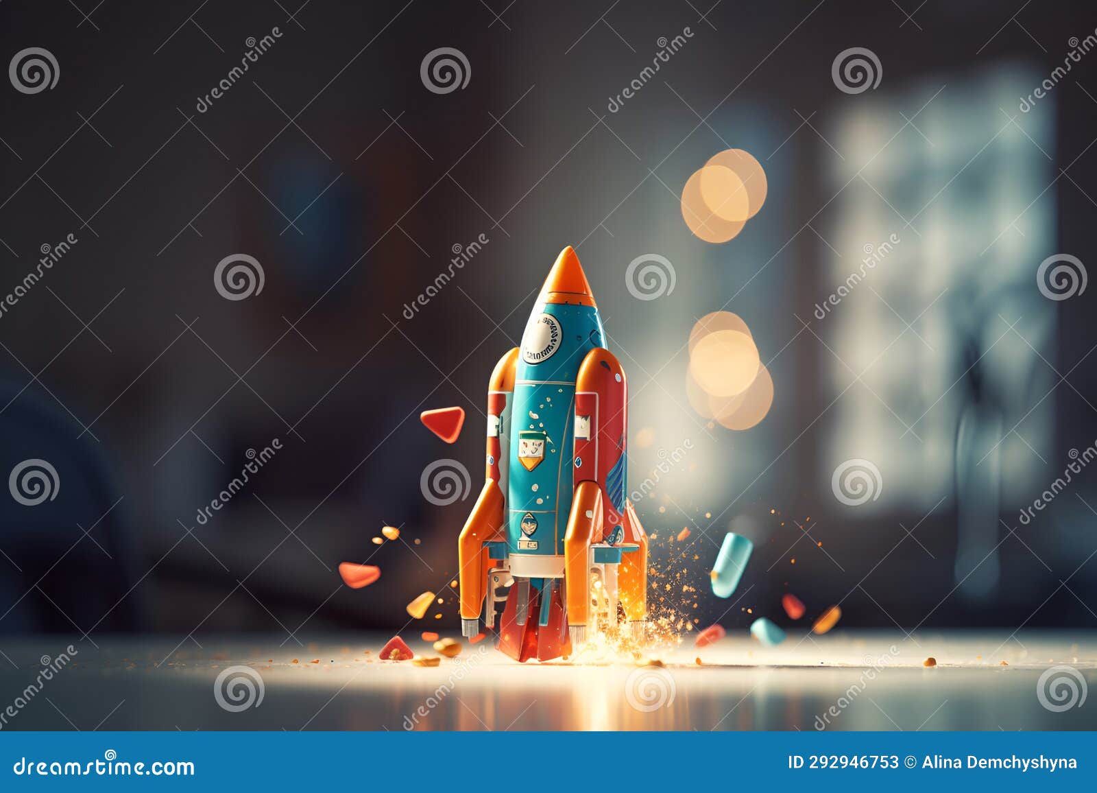 3D Rendering of a Cartoon Rocket Launcher 2 Stock Illustration ...
