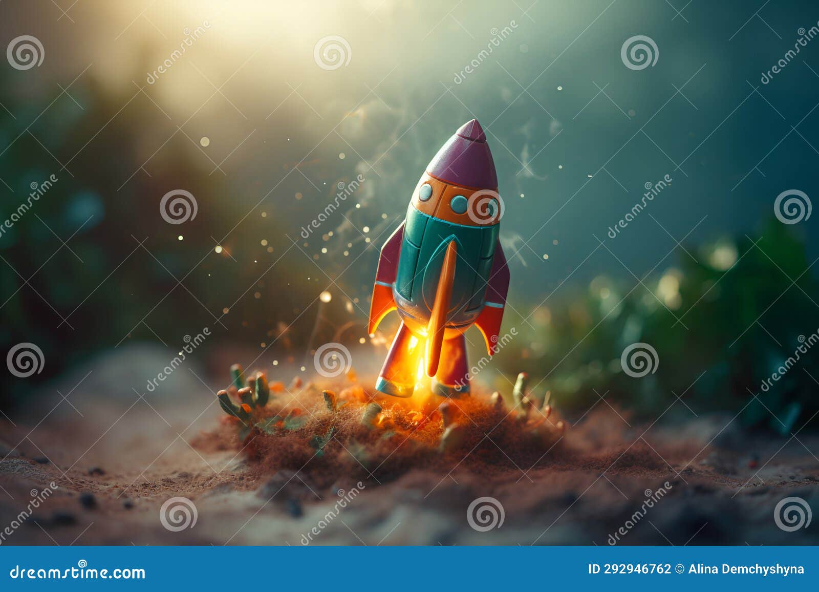 3D Rendering of a Cartoon Rocket Launcher Stock Illustration ...