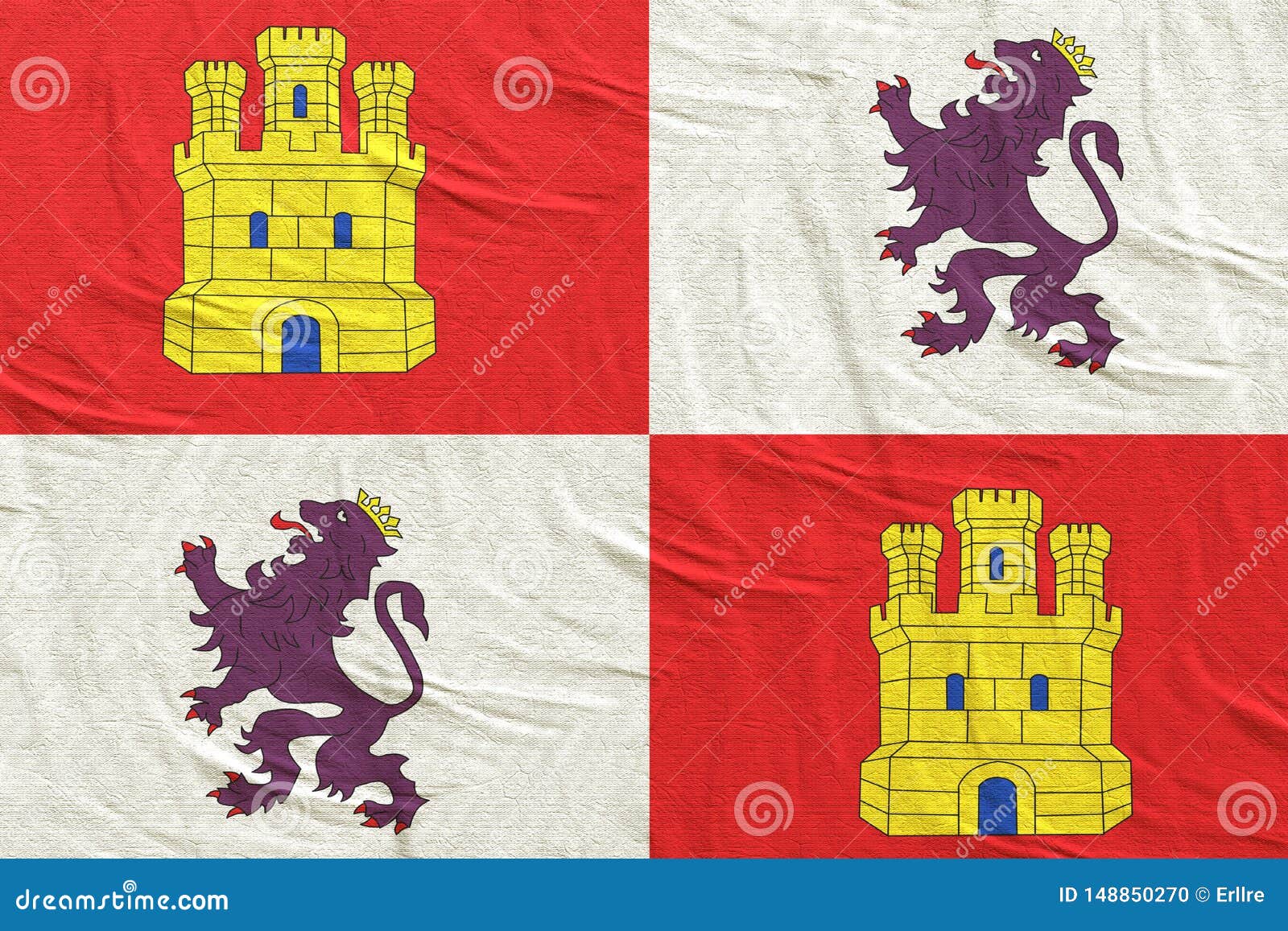 3d Rendering of Castilla Leon Community Flag Stock Illustration ...