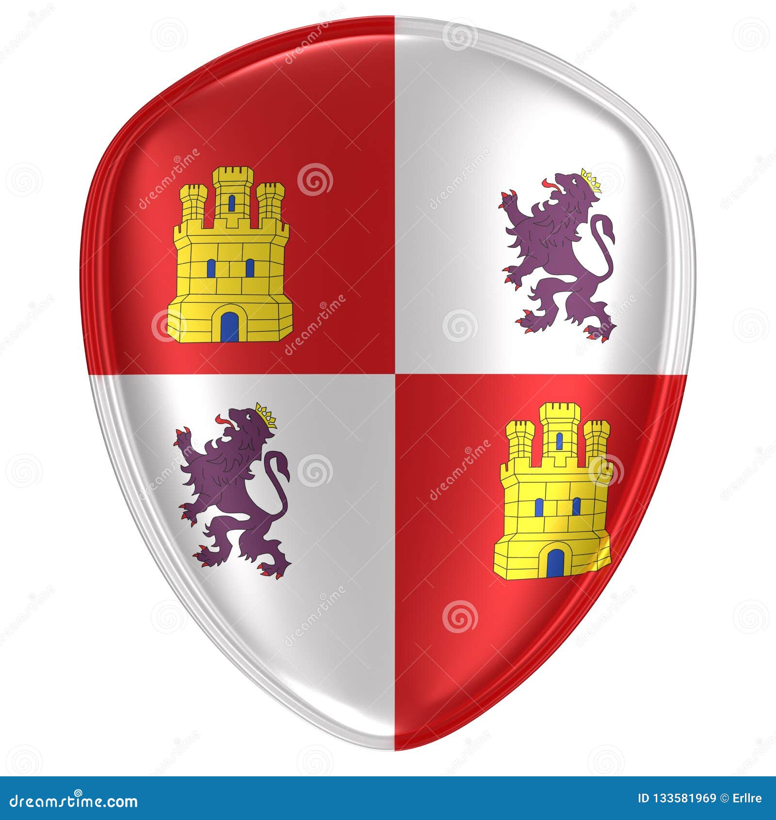 Castilla Leon flag icon stock illustration. Illustration of flag ...