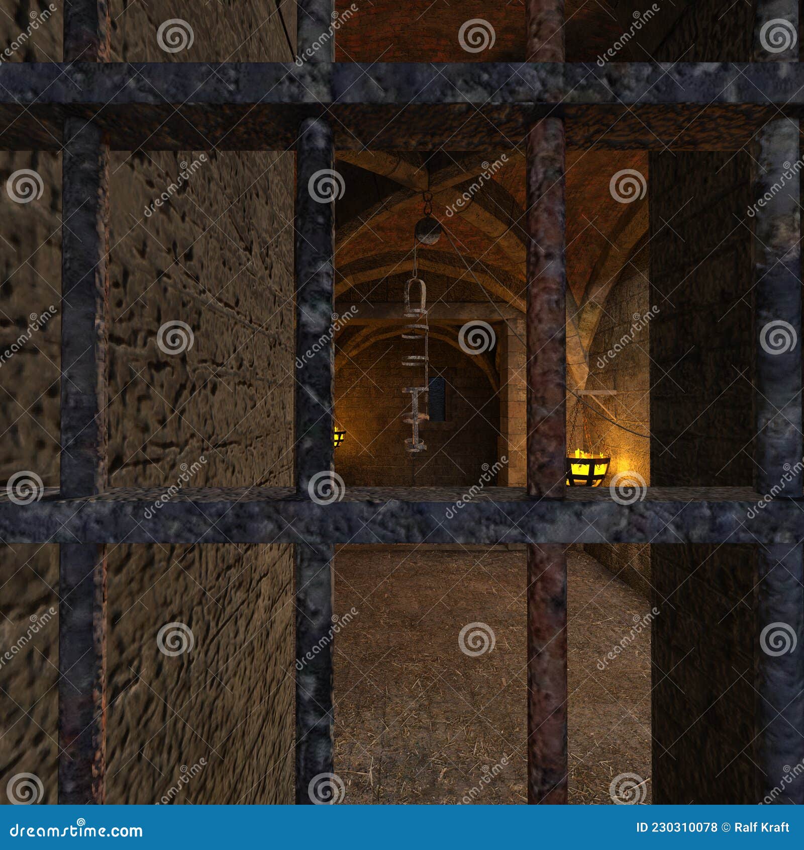 3d-illustration of an Dungeon Jail for Background Usage Stock Photo ...