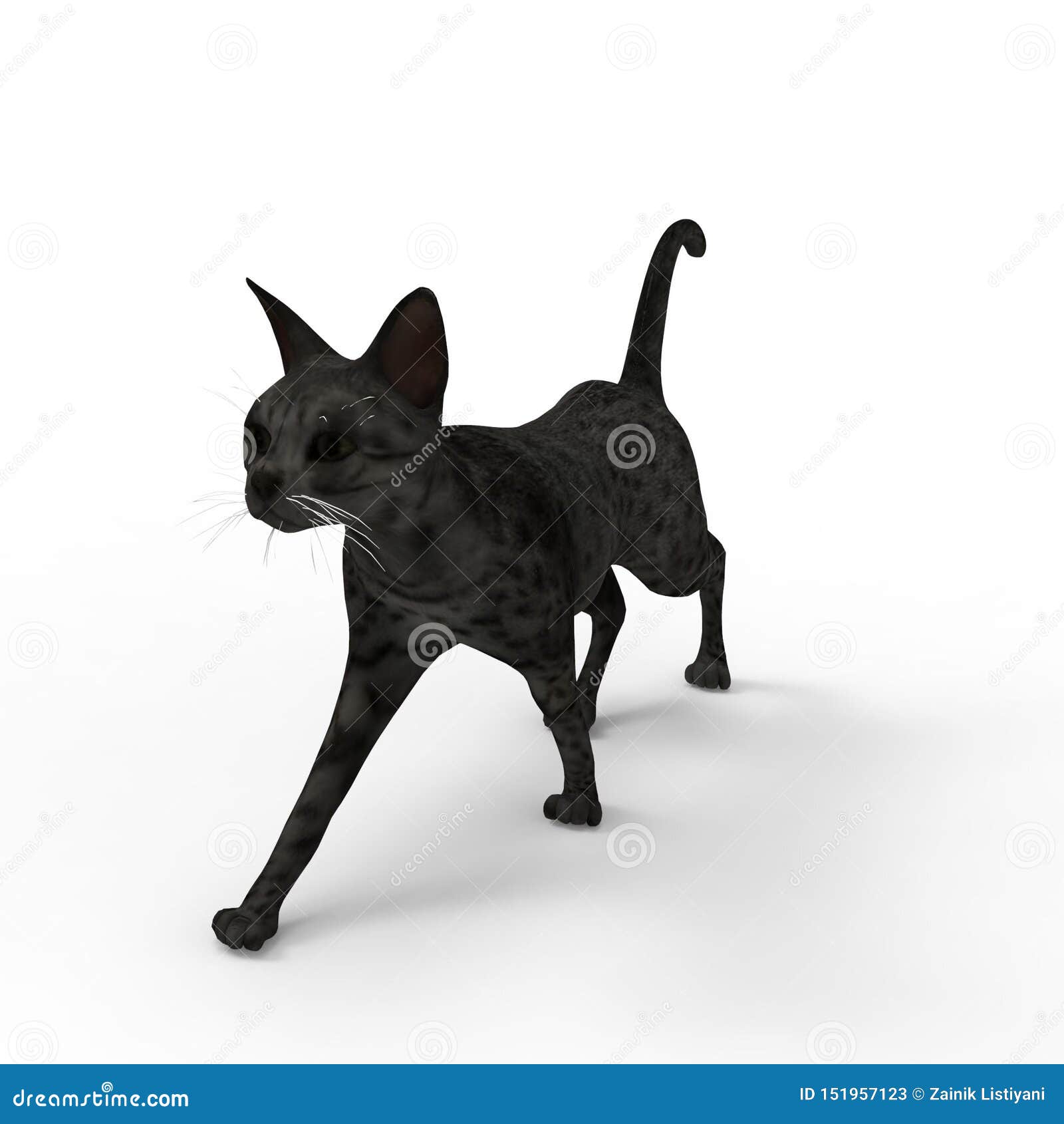 3d Rendering of Cat Created by Using a Blender Tool Stock Illustration ...