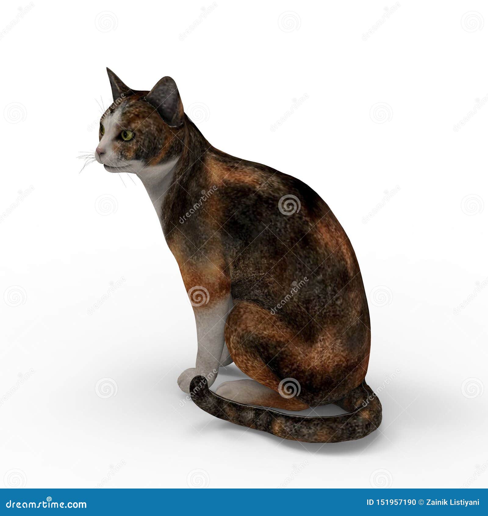3d Rendering of Cat Created by Using a Blender Tool Stock Illustration ...