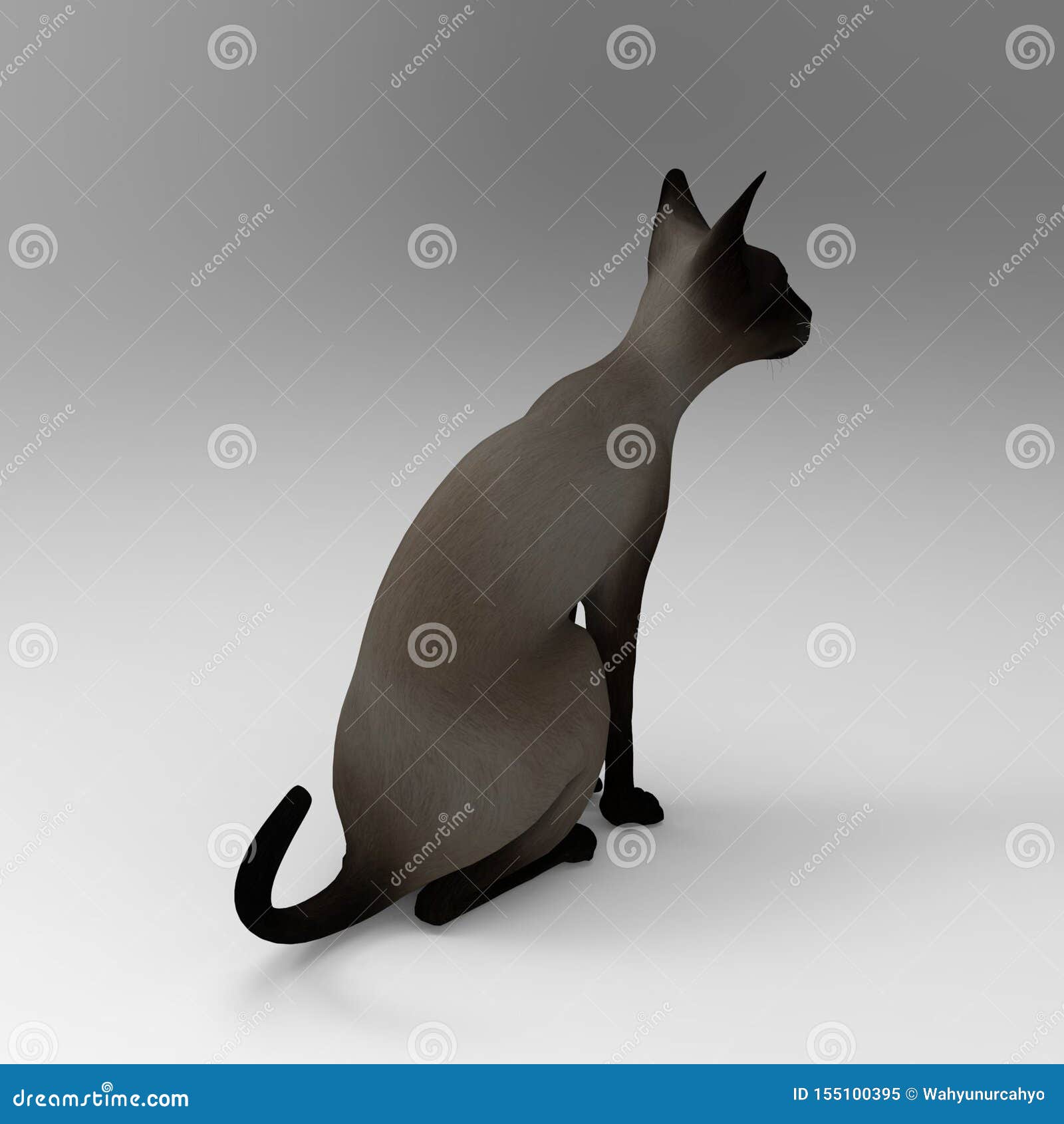 3d Rendering of Cat Created by Using a Blender Tool Stock Illustration ...