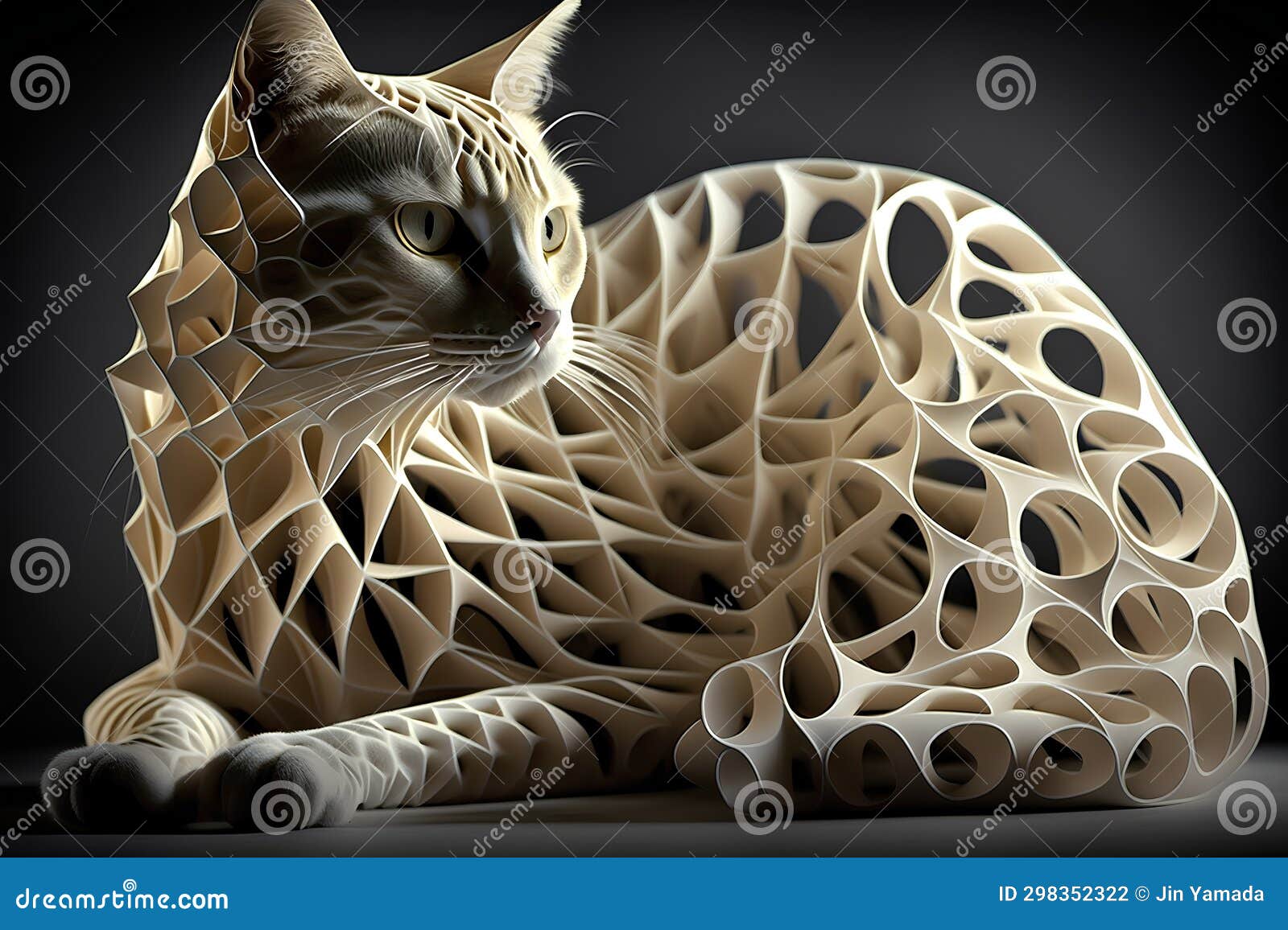 3d Rendering of a Cat Made Out of Corrugated Paper Stock Illustration ...