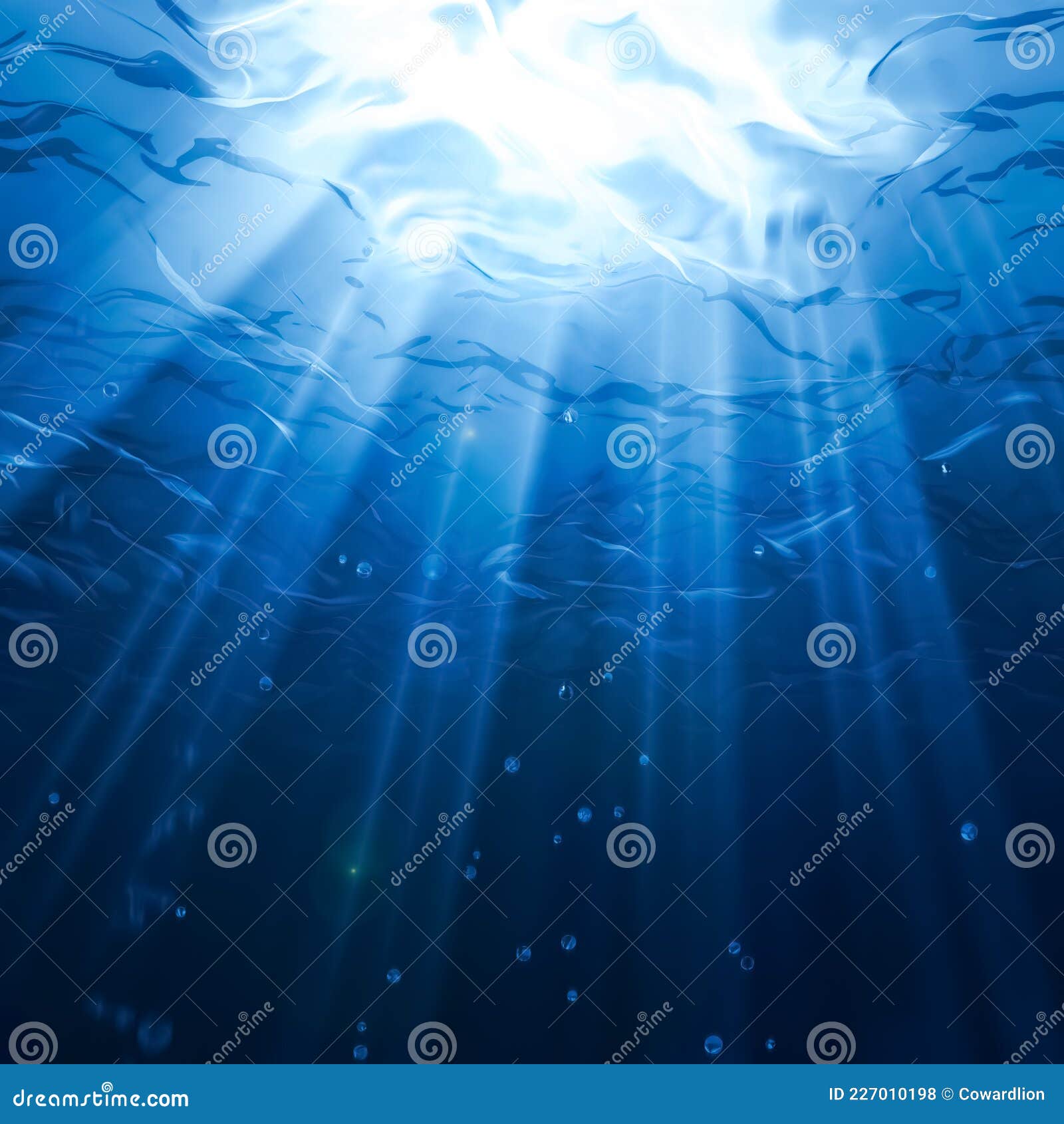 3D Rendering of Caustic Light Shines Under the Sea Stock Illustration ...