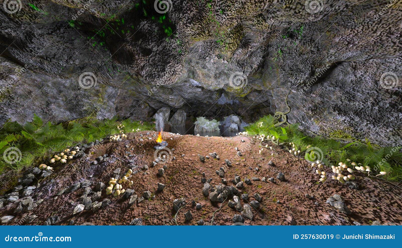 3D rendering of the cave stock illustration. Illustration of history ...