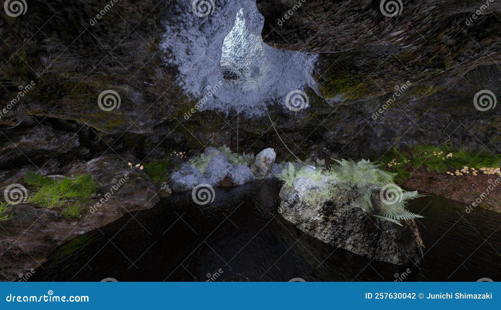 3D rendering of the cave stock illustration. Illustration of fantasy ...