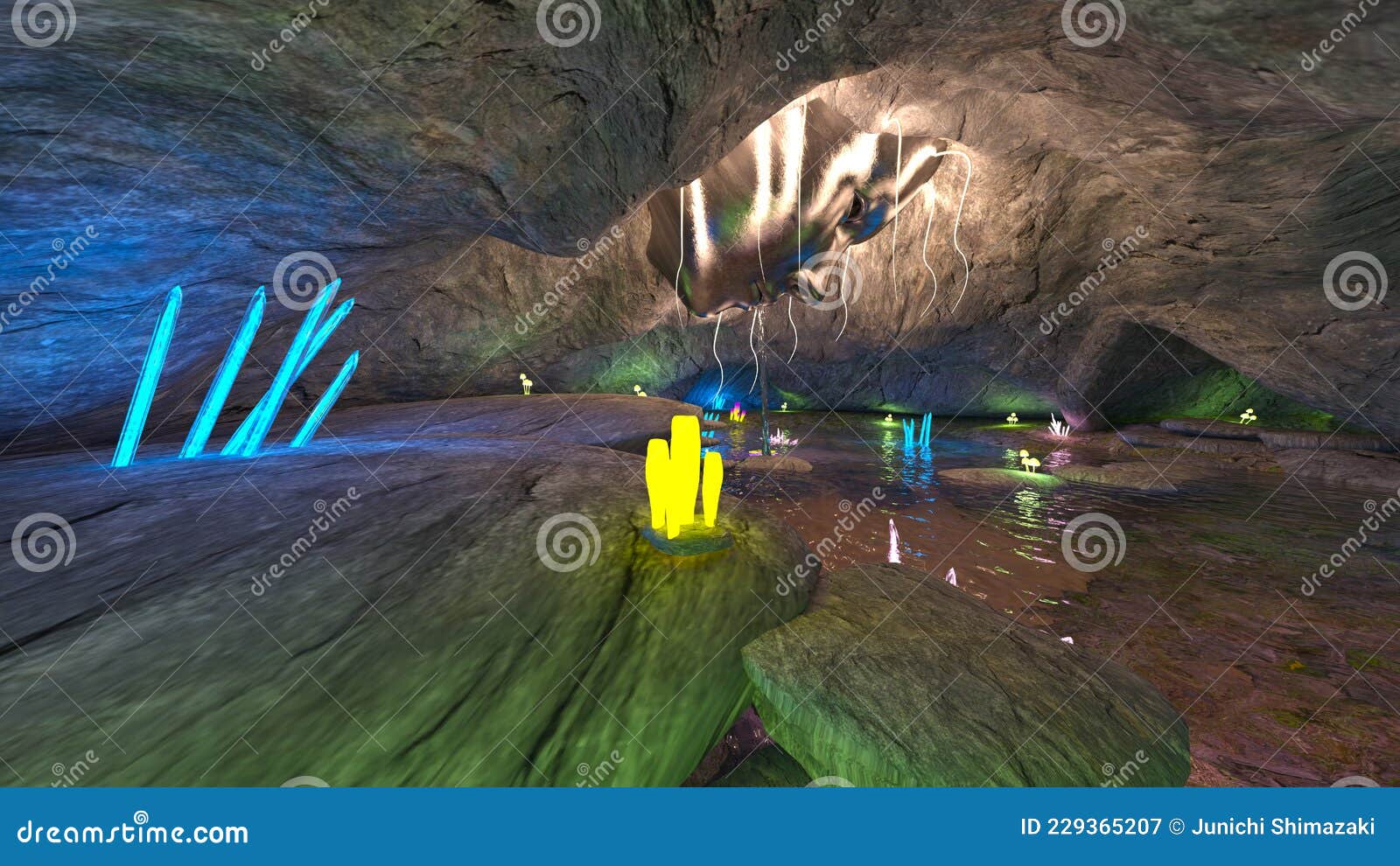 3D rendering of the caves stock illustration. Illustration of limestone ...