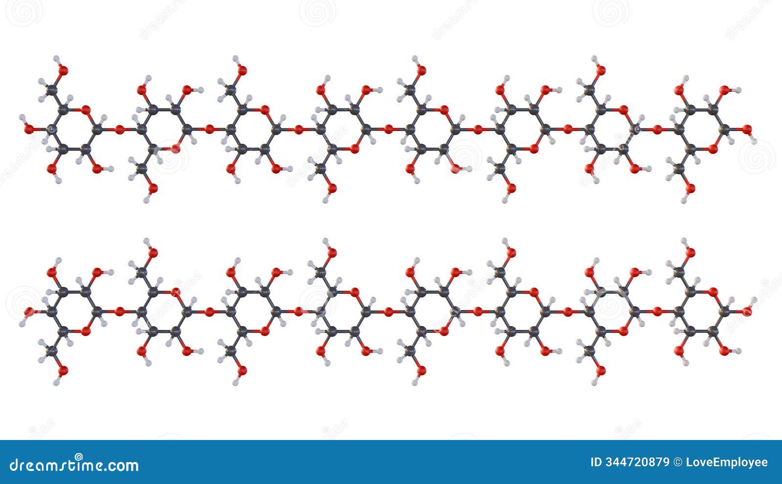 3d Rendering of Cellulose Molecules Stock Illustration - Illustration ...