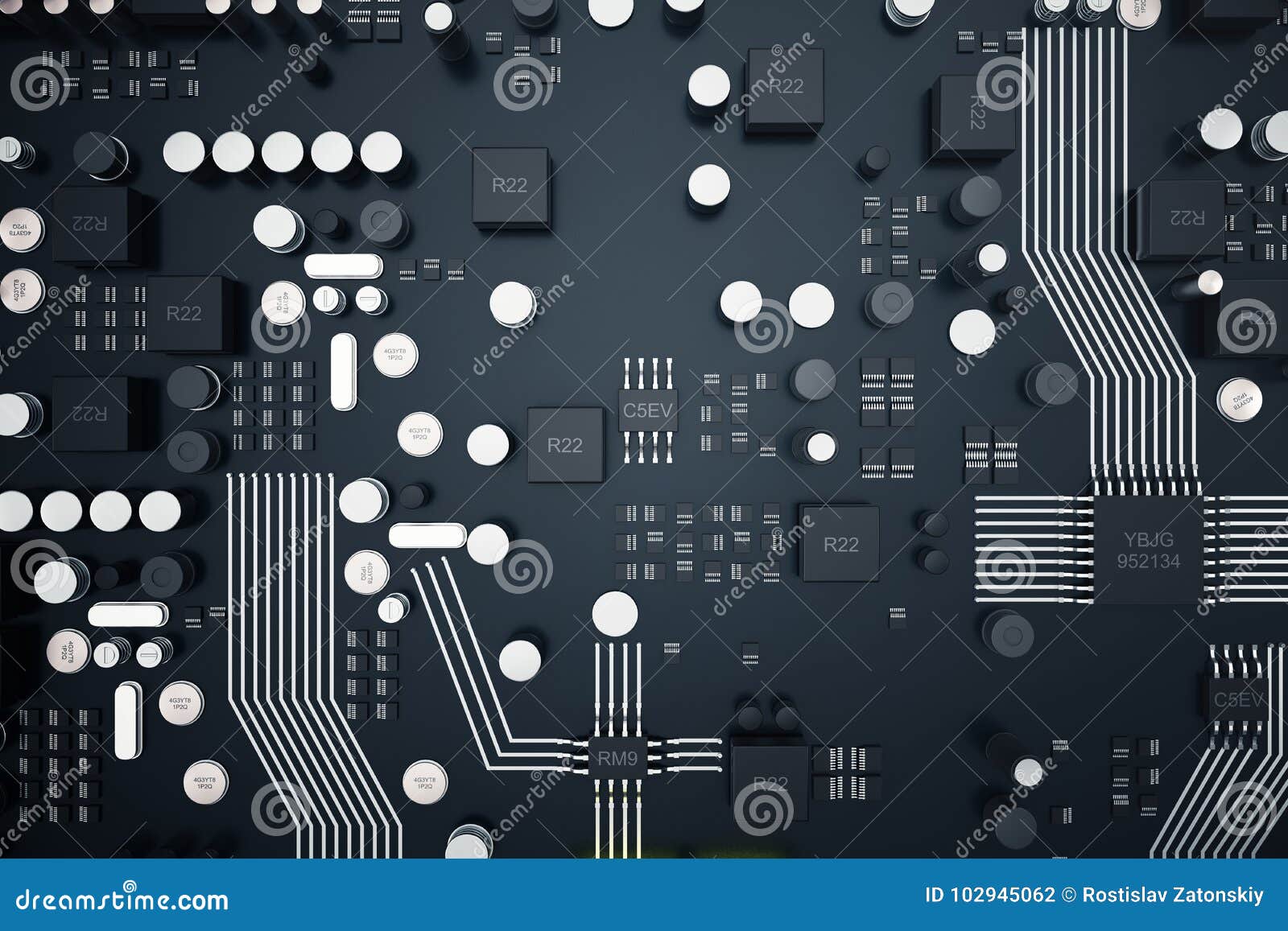 3d Rendering Central Computer Processors Cpu Concept Electronic