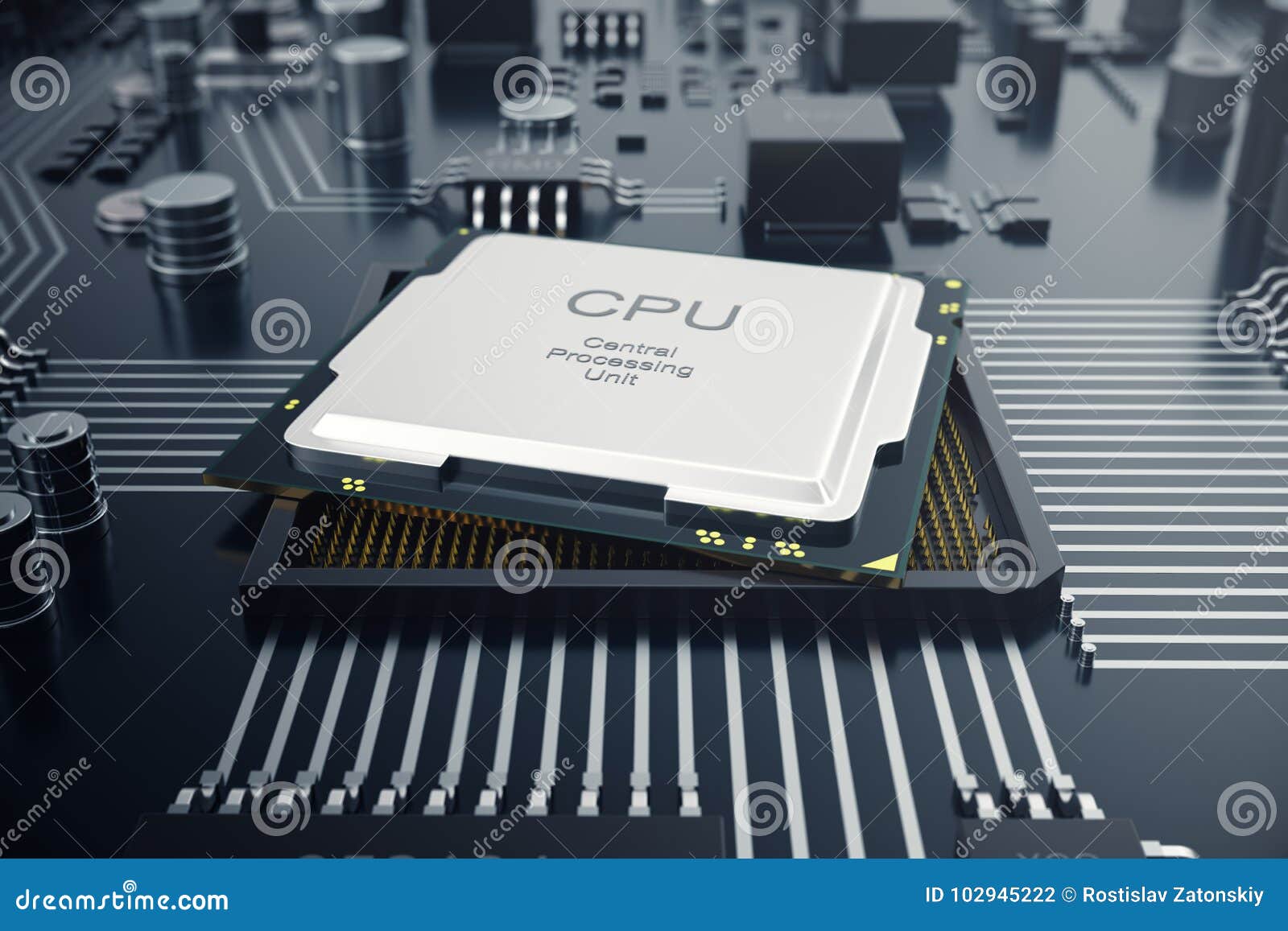 3d Rendering Central Computer Processors Cpu Concept Electronic Engineer Of Computer Technology