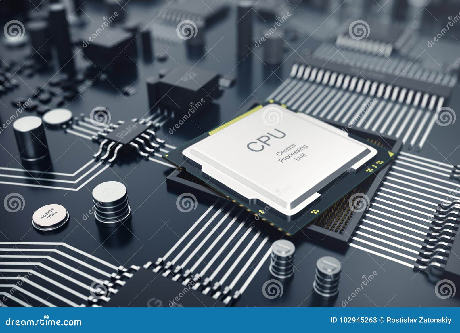 3d Rendering Central Computer Processors Cpu Concept Electronic Engineer Of Computer Technology