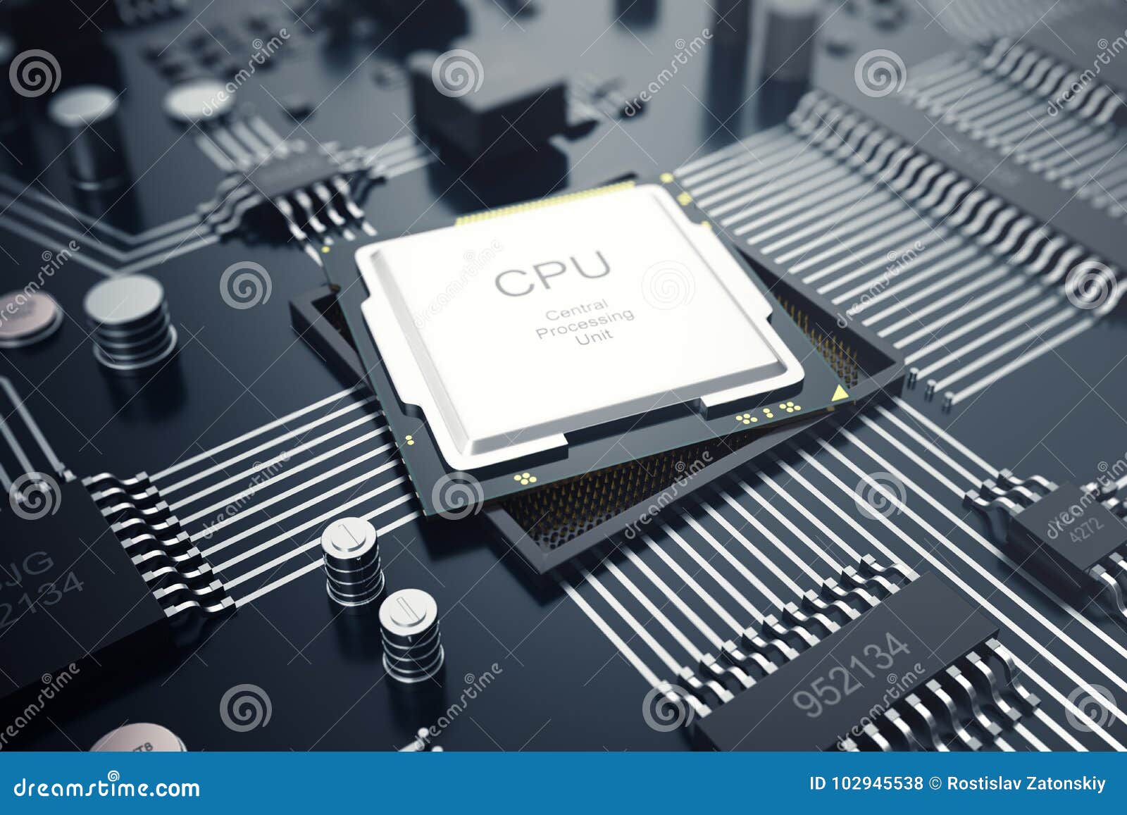 3d Rendering Central Computer Processors Cpu Concept Electronic Engineer Of Computer Technology