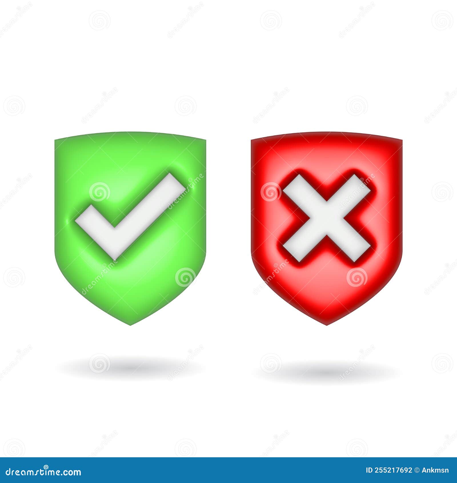 3d Rendering Check Mark Icon. Illustration with Shadow Isolated on ...