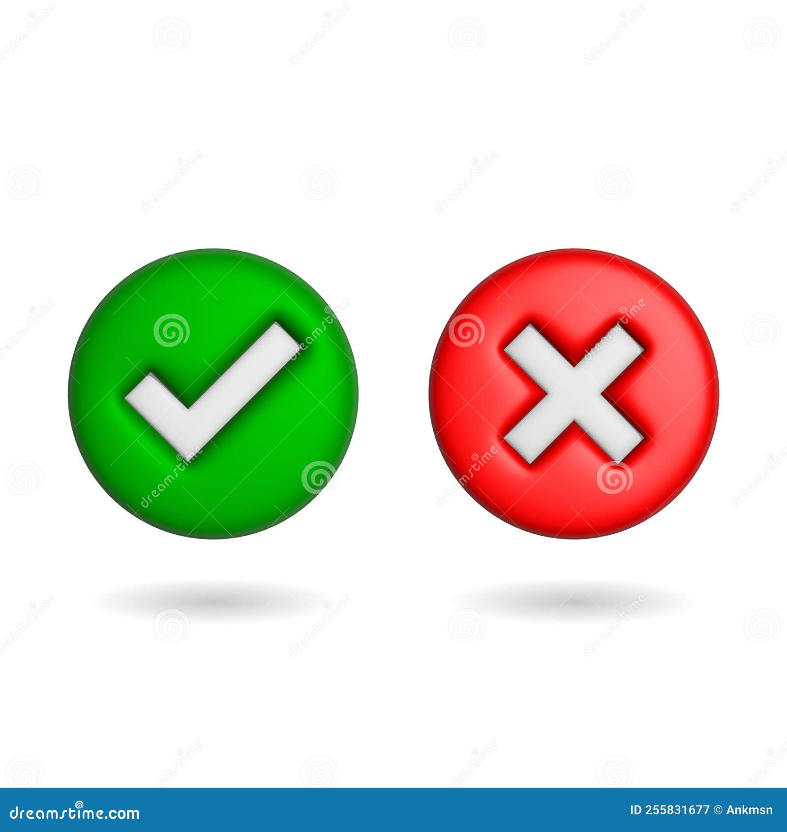 3d Rendering Check Mark Icon. Illustration with Shadow Isolated on ...