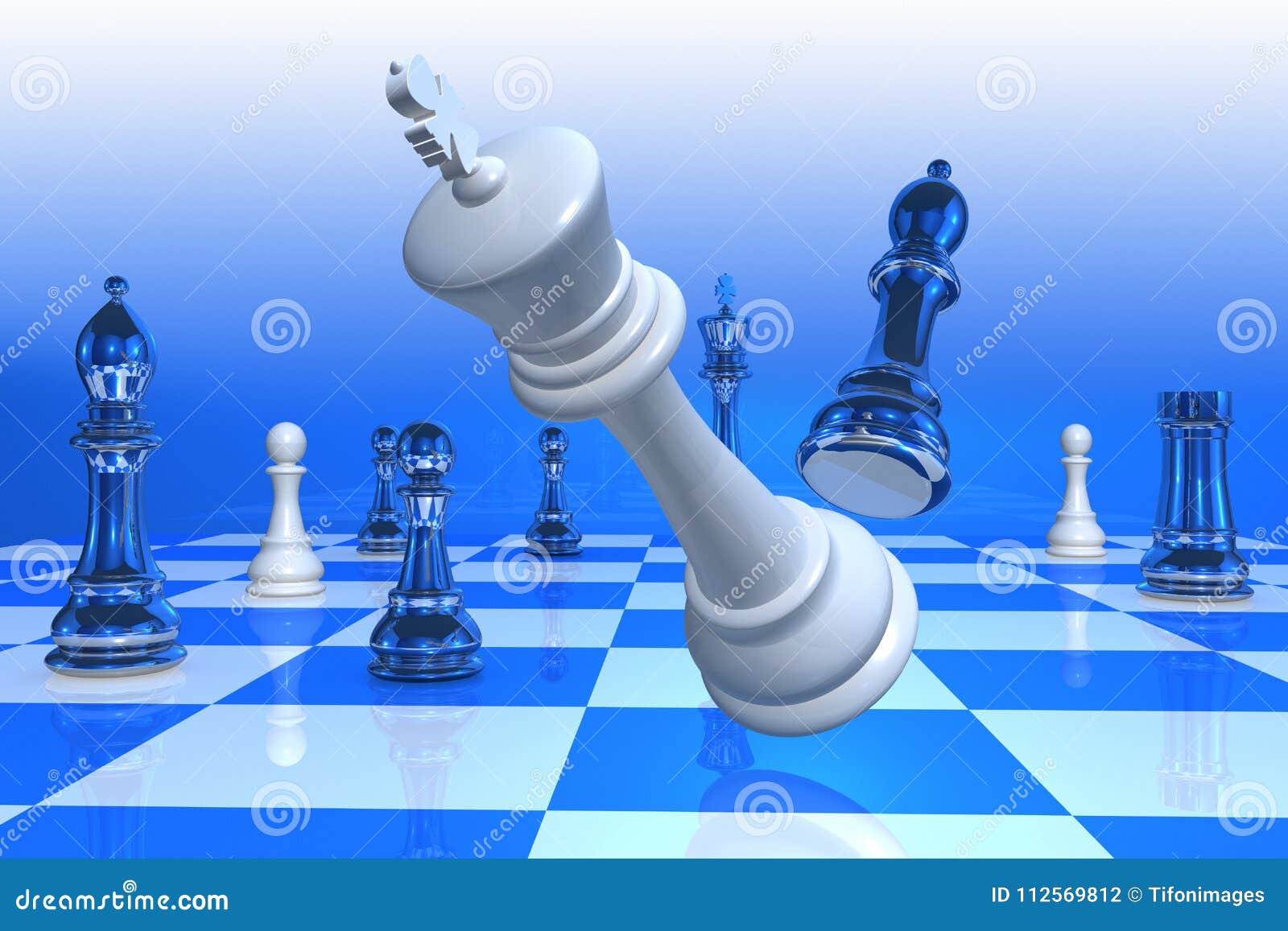 Checkmate with the King Falling Stock Illustration - Illustration of ...