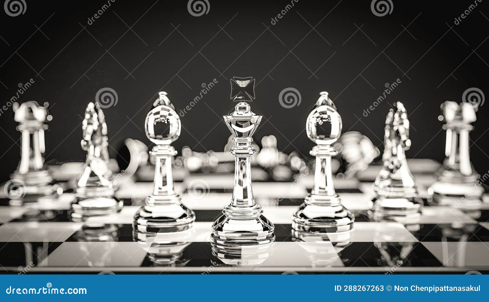 3d Rendering. Chess Board Game for Leadership Concepts Stock ...