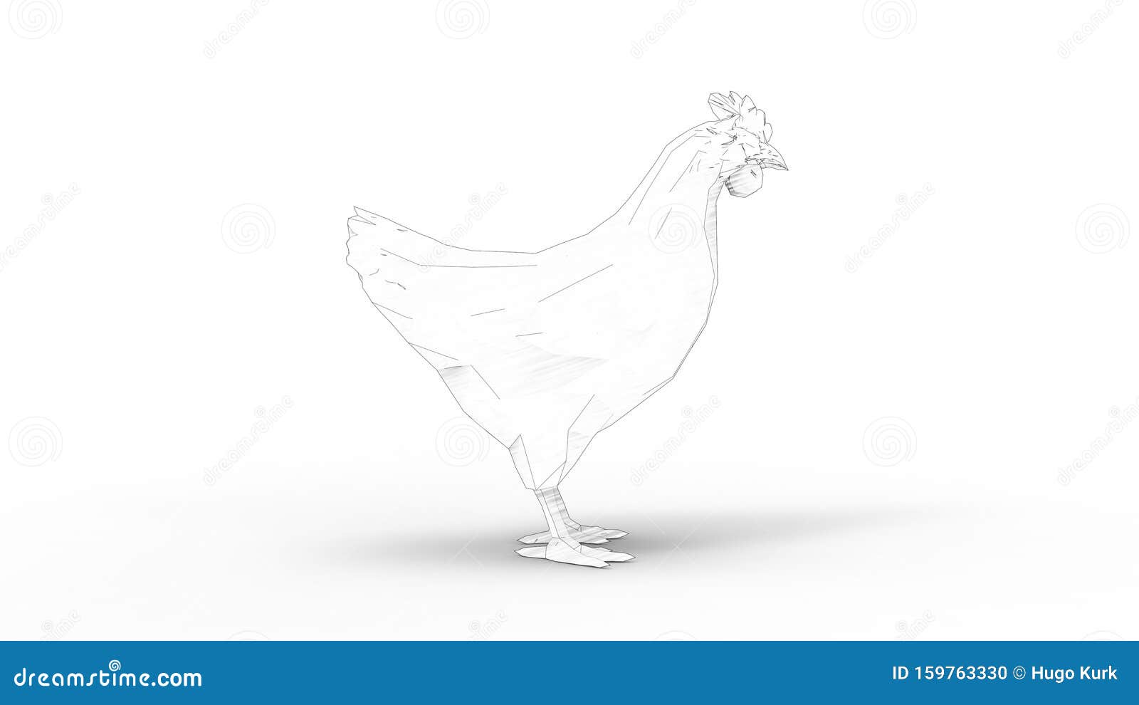 3d Rendering of a Chicken Isolated in White Background Stock ...