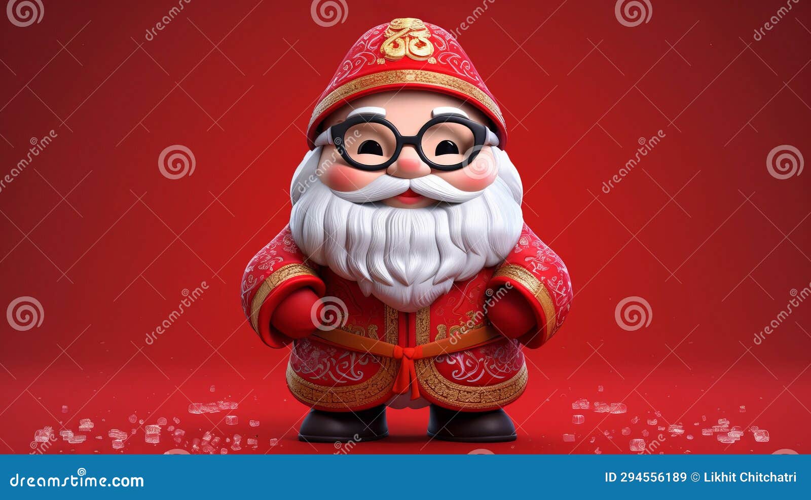 Chinese Santa Claus Vector Illustration | CartoonDealer.com #81145100