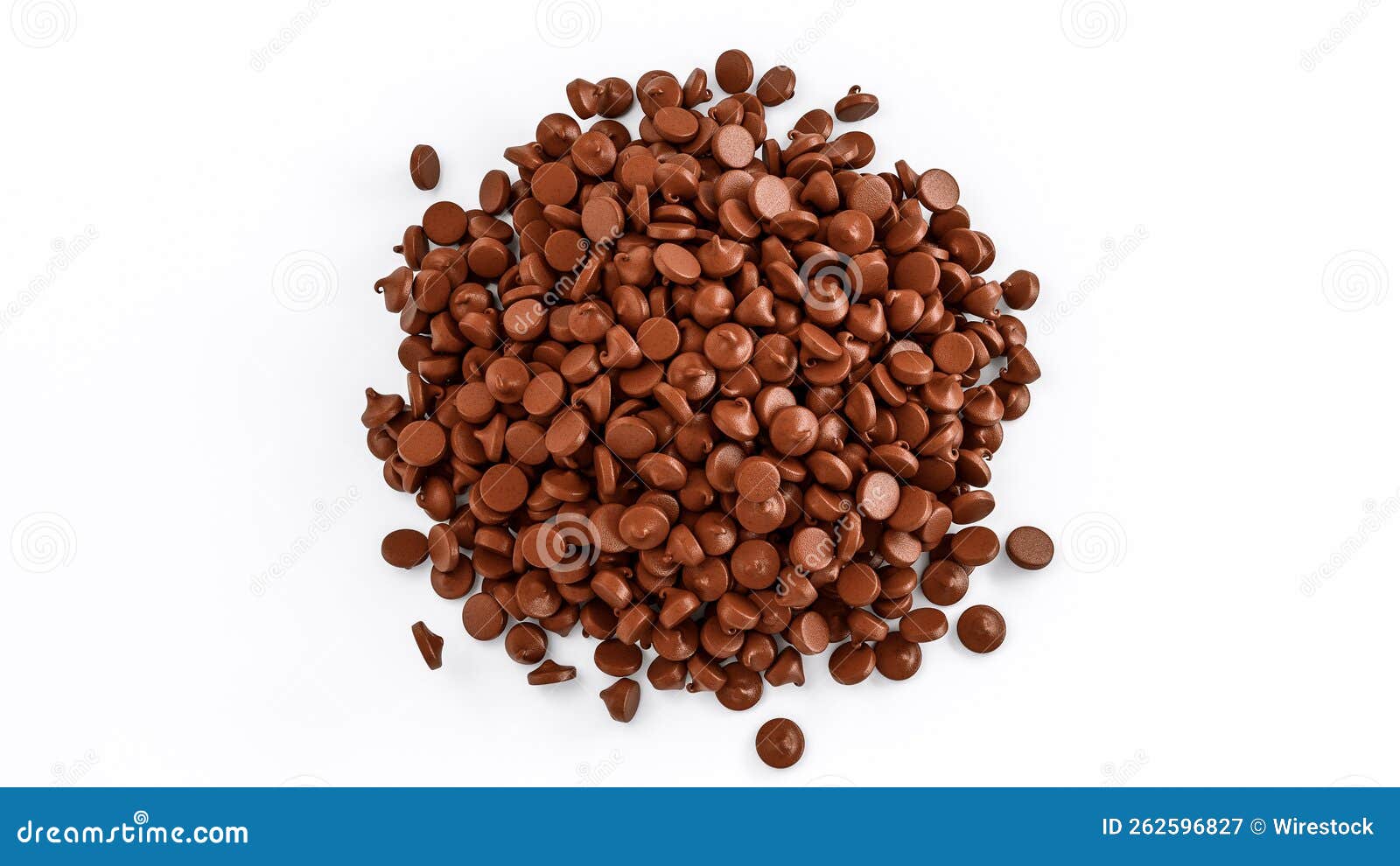 Chocolate Chips Morsels Or Drops Watercolor Illustration Isolated On ...