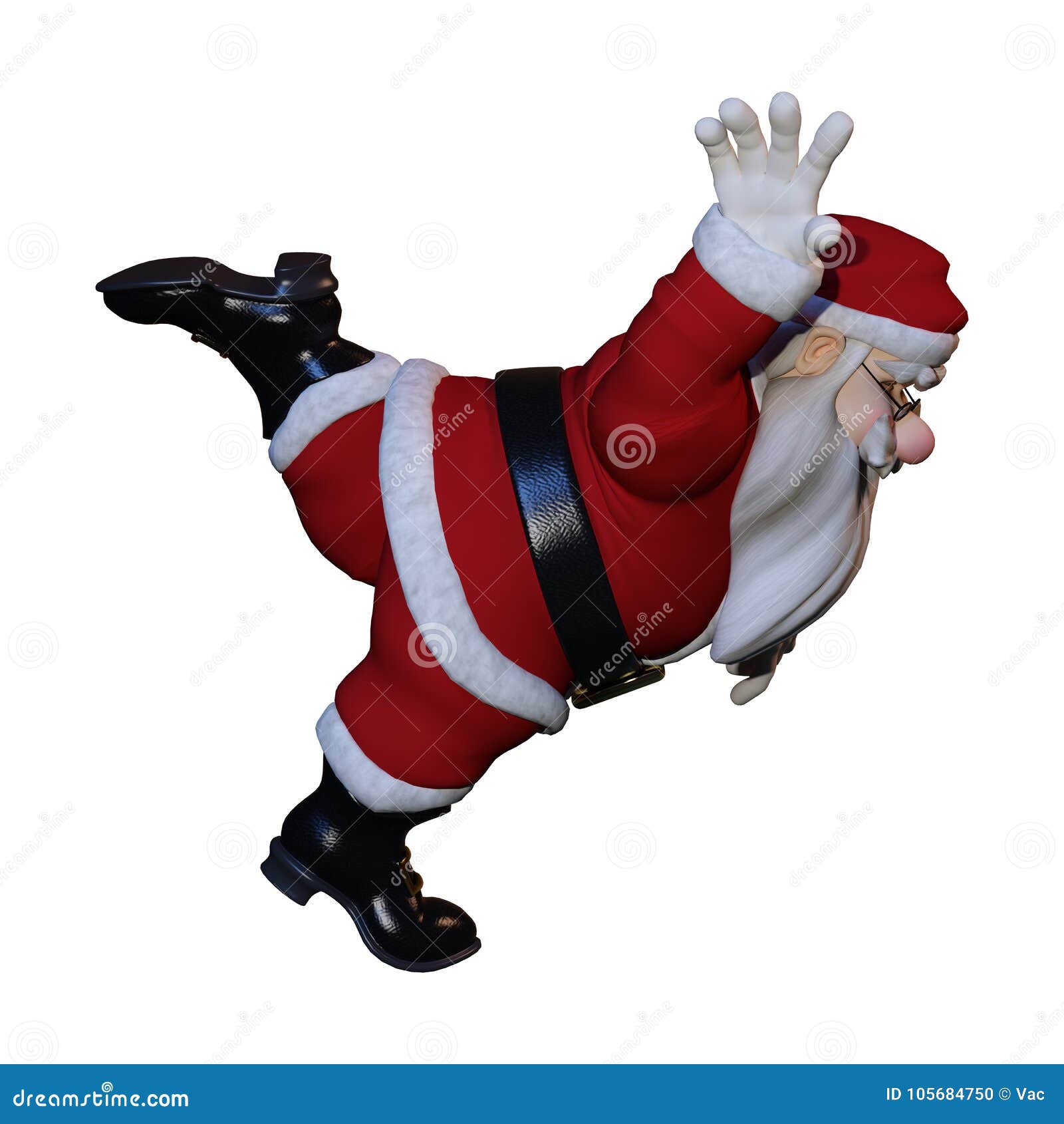 3D Rendering Santa Exercising on White Stock Illustration ...