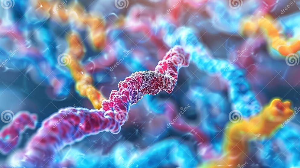 A 3D Rendering of Chromosomes Undergoing Replication, with Distinct ...