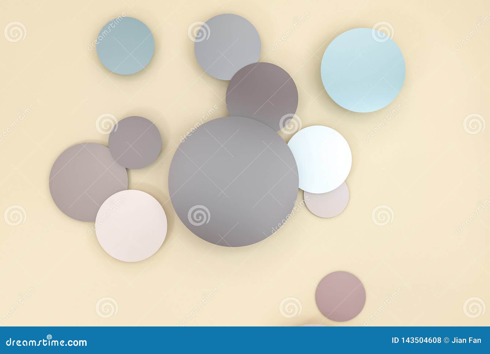 3d Rendering, Circle Frame Card Template Stock Illustration ...