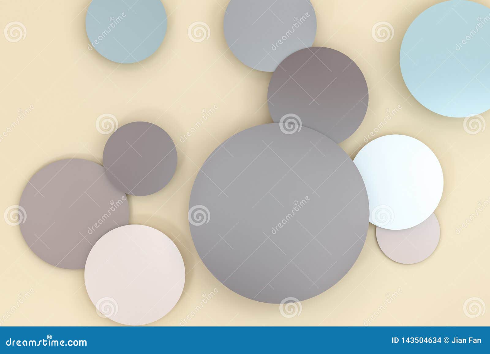 3d Rendering, Circle Frame Card Template Stock Illustration ...