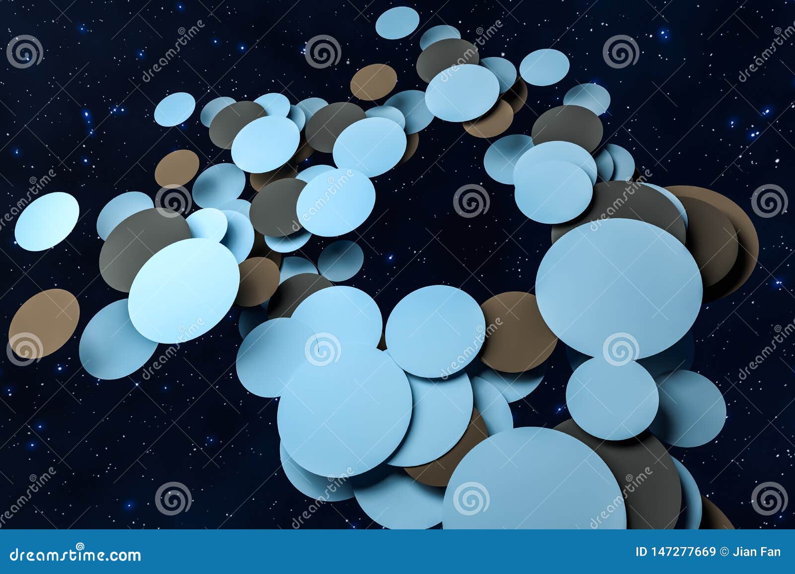 3d Rendering, Circle Frame Card Template Stock Illustration ...