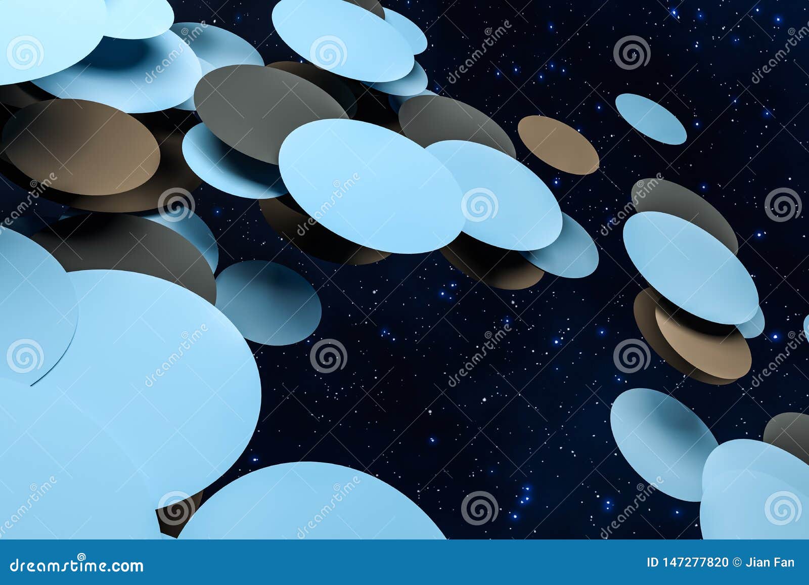 3d Rendering, Circle Frame Card Template Stock Illustration ...