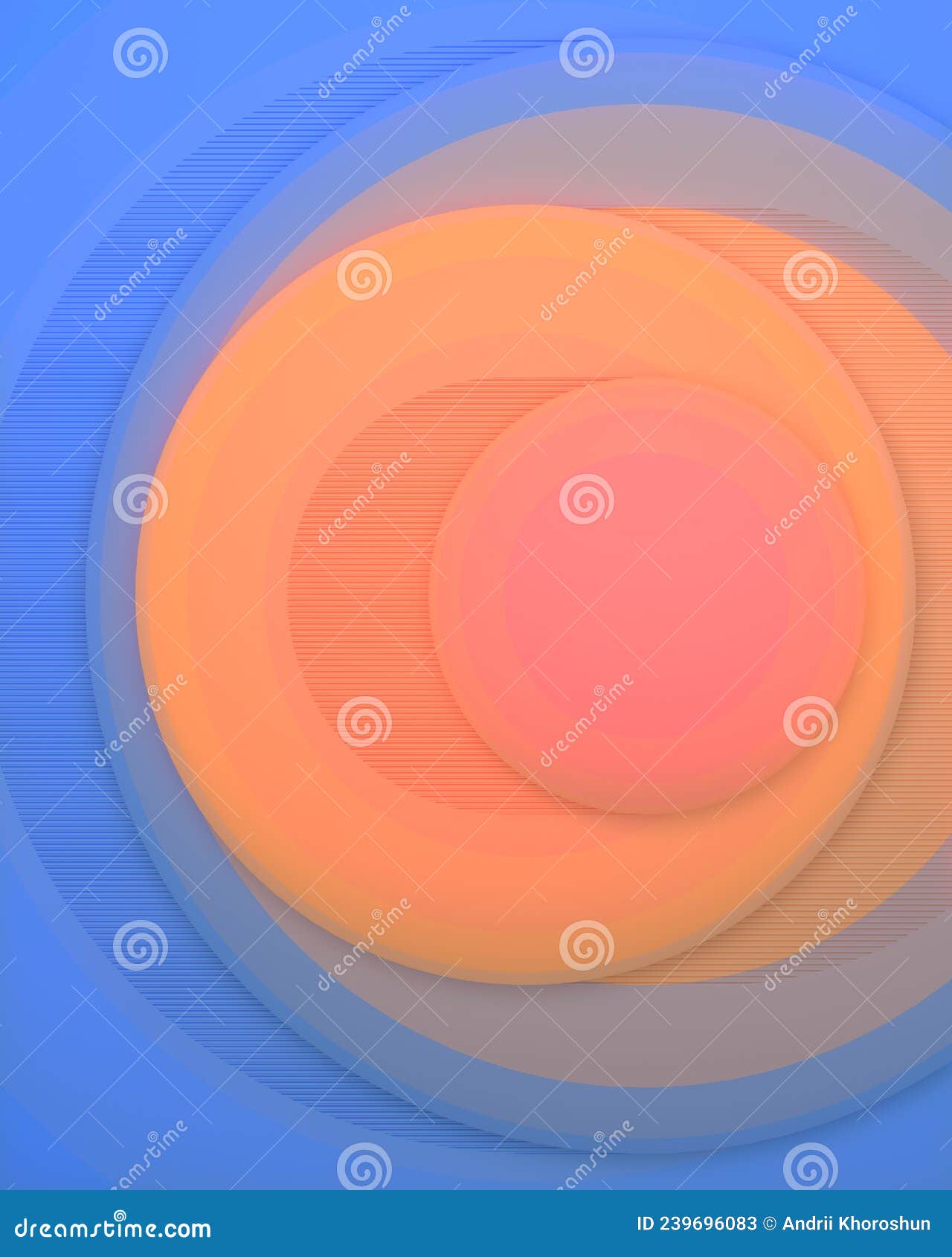 3d Rendering Circles Digital Illustration with Trendy Gradient ...