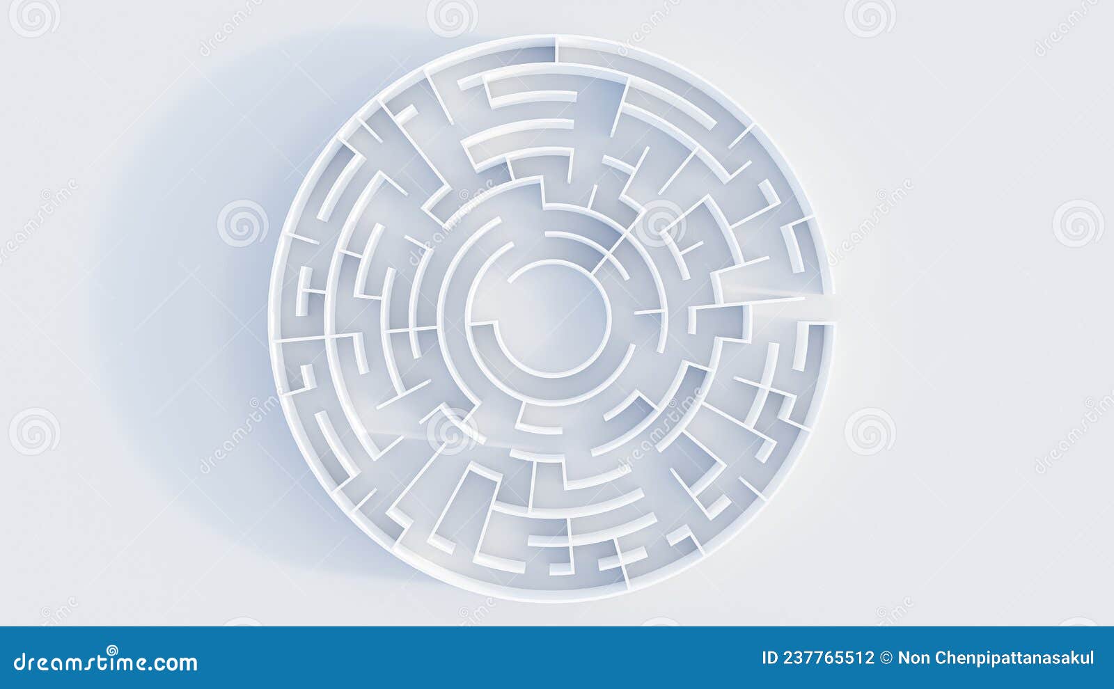 3d Rendering Circular Maze in Top View on White Background Stock ...