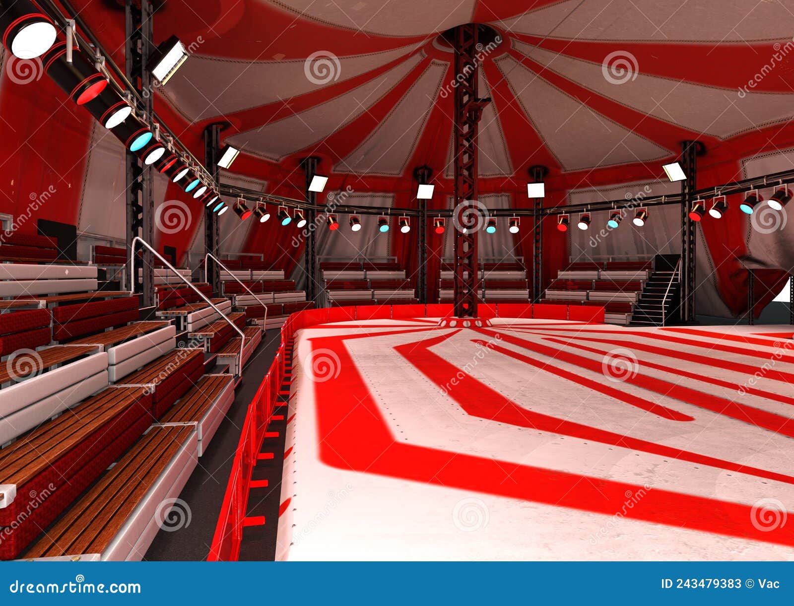 3D Rendering Circus Arena stock illustration. Illustration of retro ...