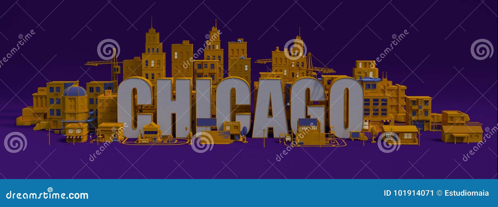 Chicago. Lettering Phrase Isolated On White Background. Design Element ...