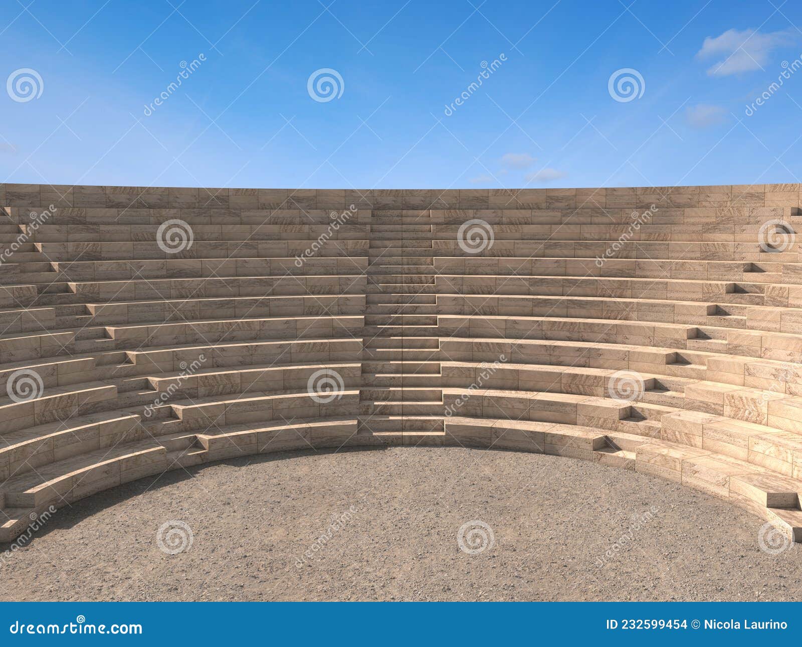 3d Rendering of a Classic Amphitheatre with Stone Steps Stock ...