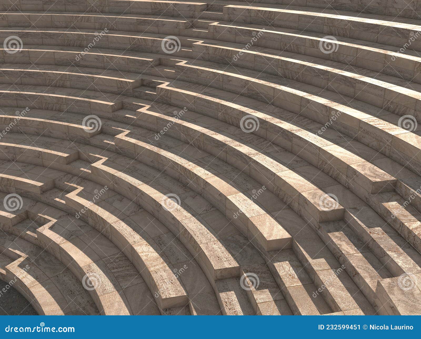 3d Rendering of a Classic Amphitheatre with Stone Steps Stock ...