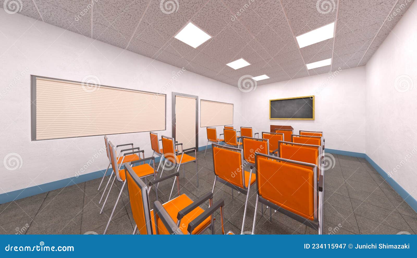 3D Rendering of the Classroom Stock Illustration - Illustration of ...