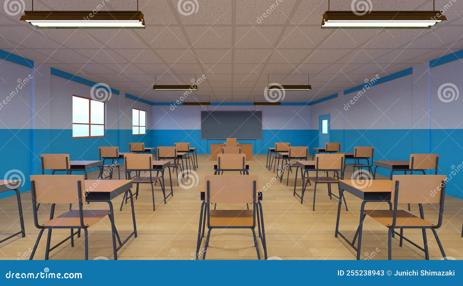 3D Rendering of the Classroom Stock Illustration - Illustration of ...