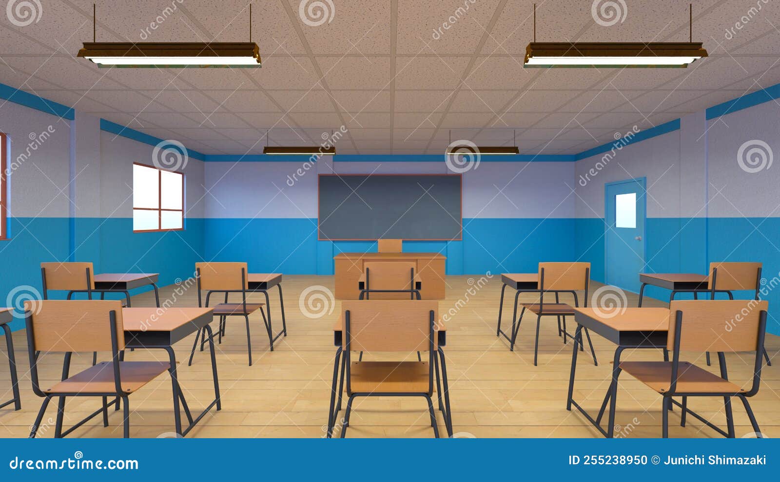 3D Rendering of the Classroom Stock Illustration - Illustration of ...
