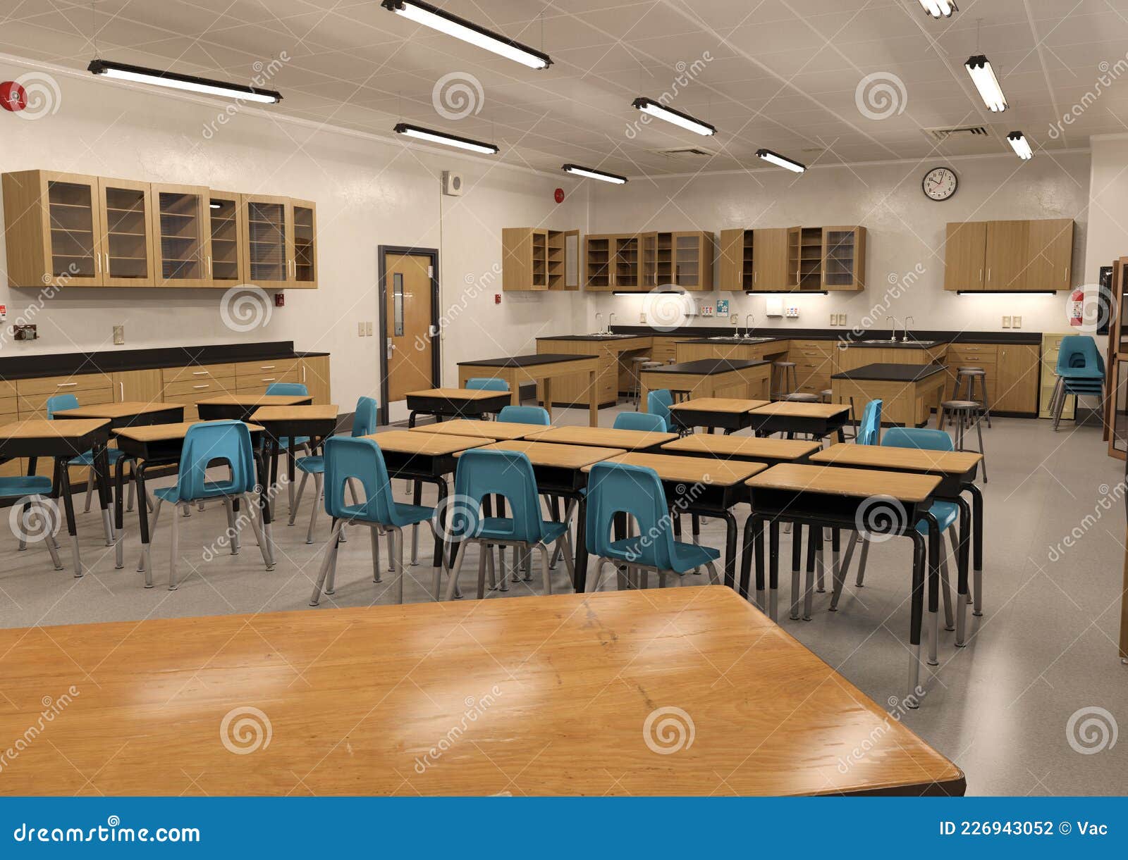 3D Rendering Classroom Interior Stock Illustration - Illustration of ...