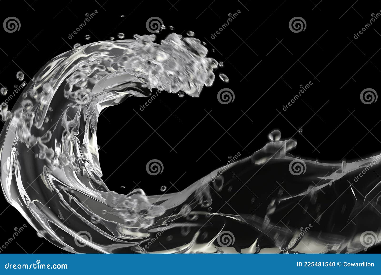 3D Rendering of a Clear Liquid Water Flow Stock Illustration ...