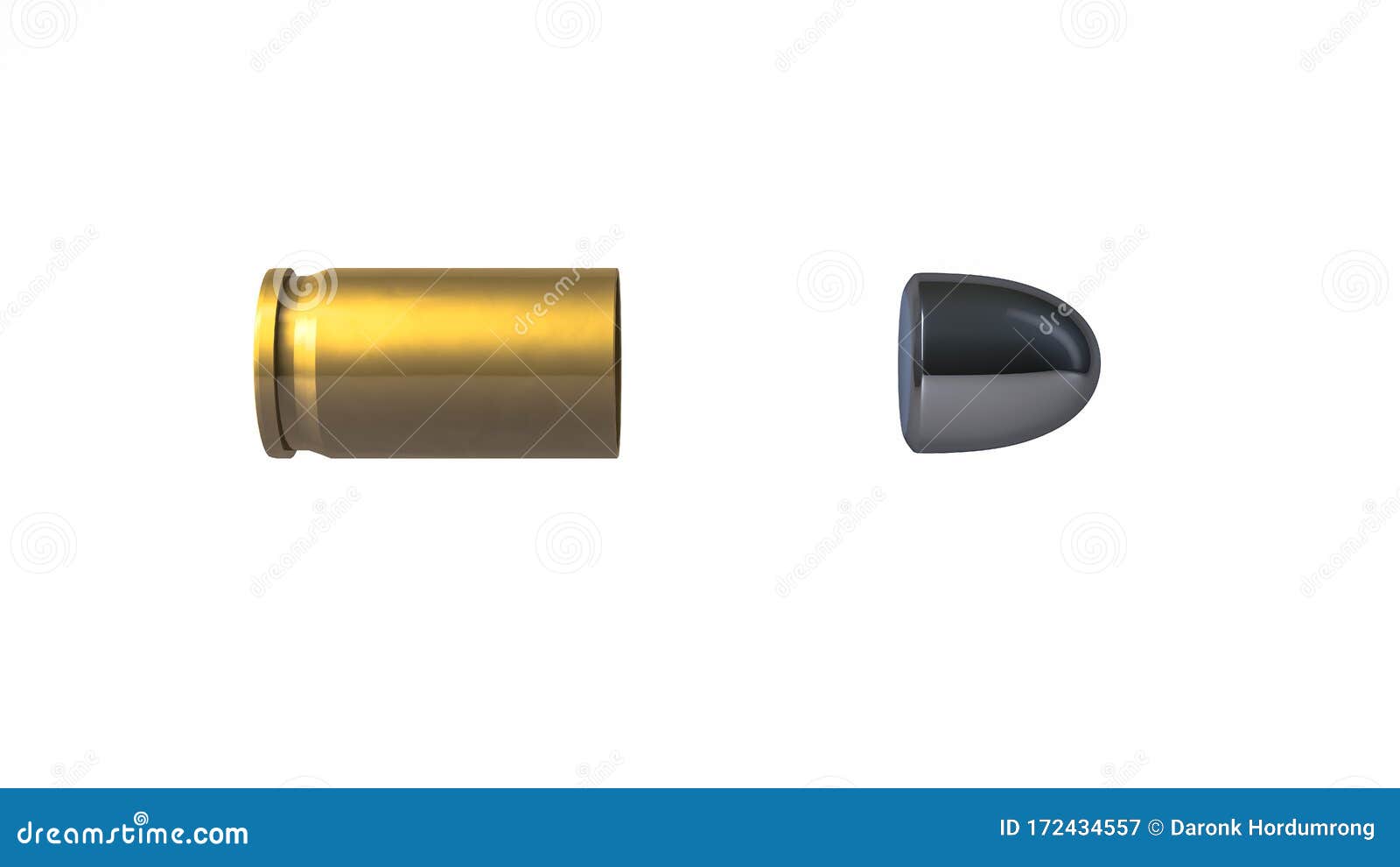 Close Up of Bullet and Shell Mock Up Flying Stock Illustration ...