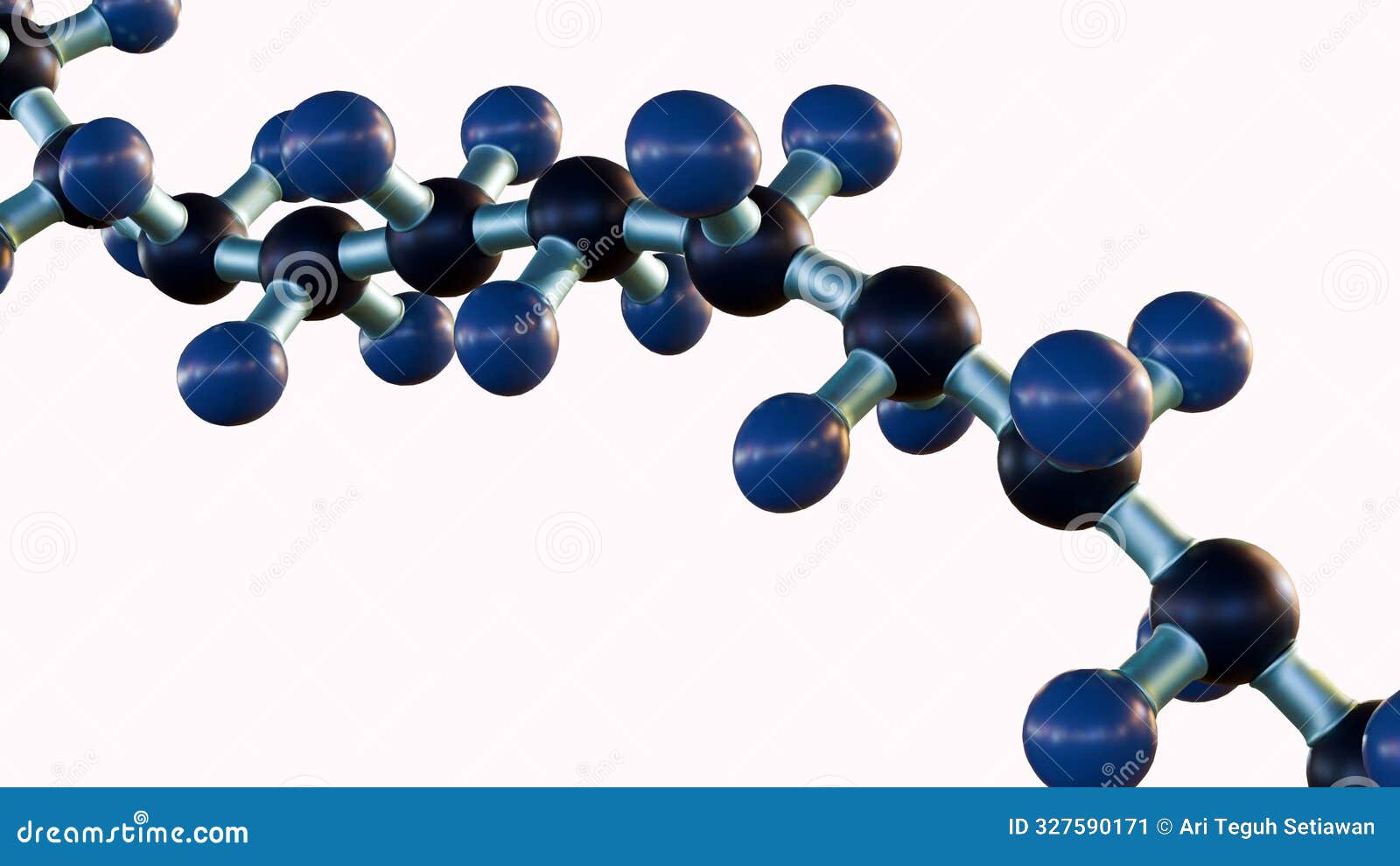 A 3D Rendering of Close Up View of Polymer Chain Stock Illustration ...