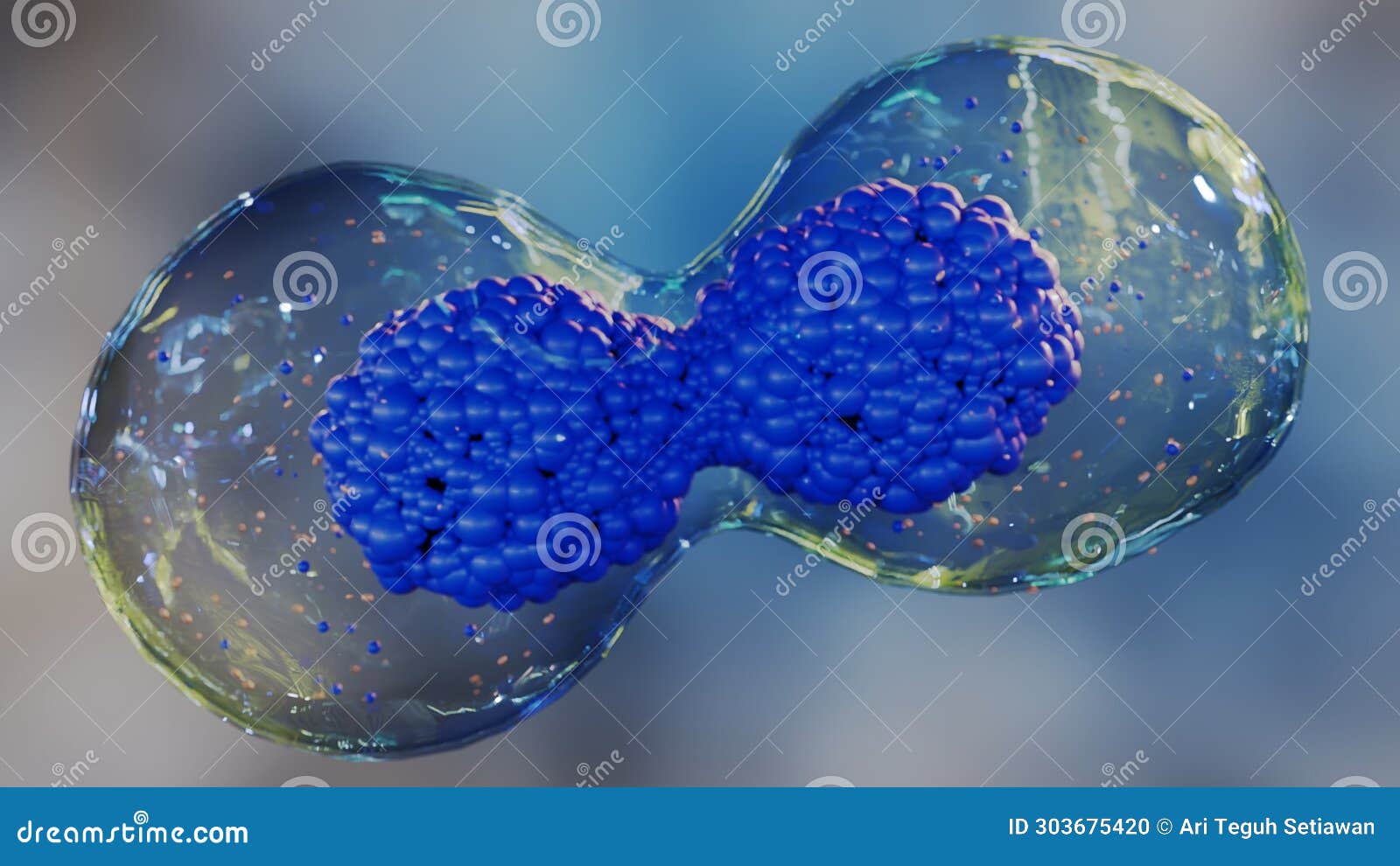 3d Rendering of Close Up View of Stem Cells Division Stock Illustration ...
