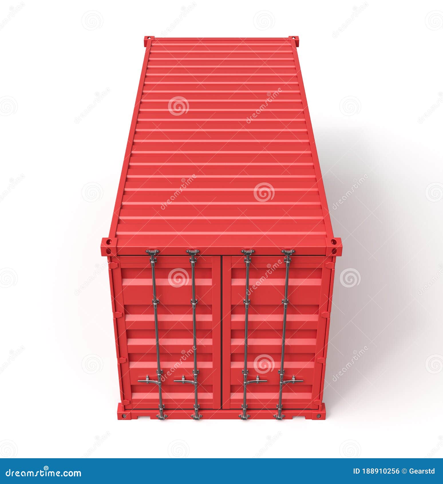 3d Rendering of Closed Red Shipping Container Isolated on White ...