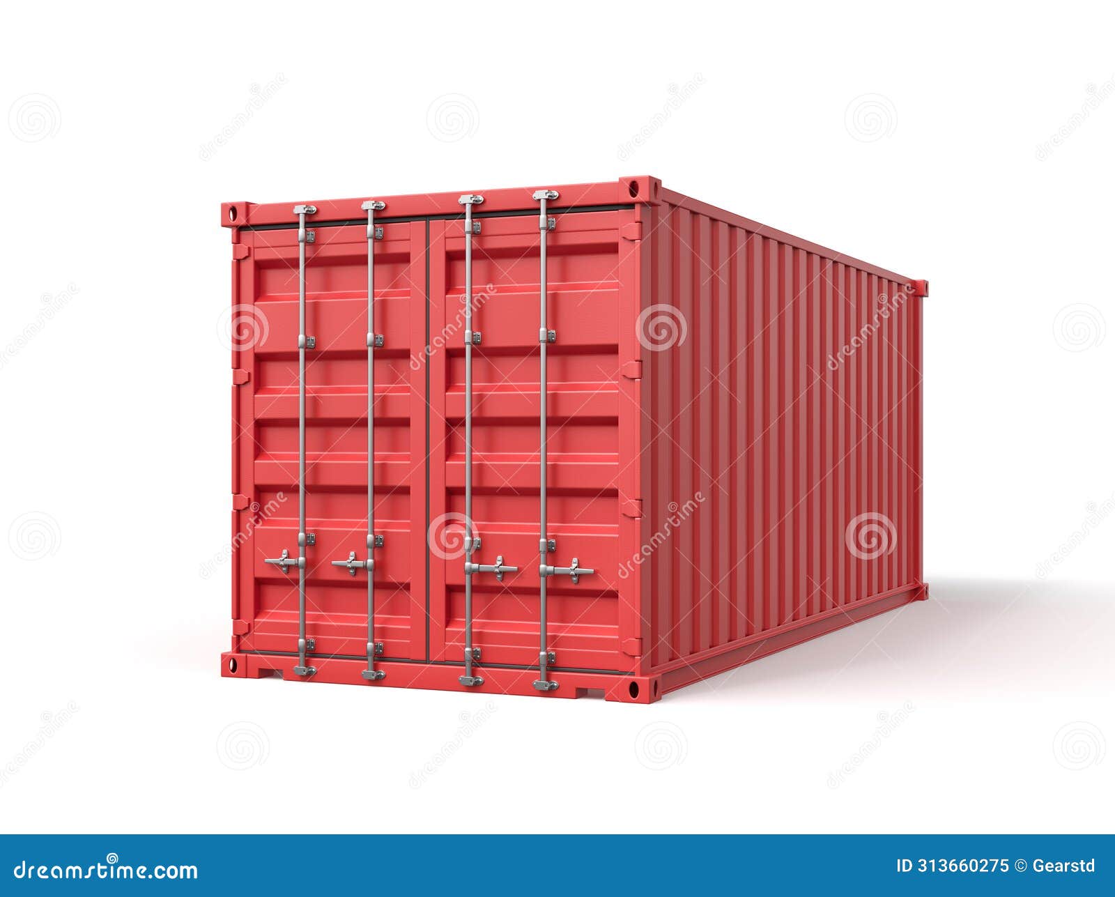 3d Rendering of Closed Red Shipping Container Isolated on White ...