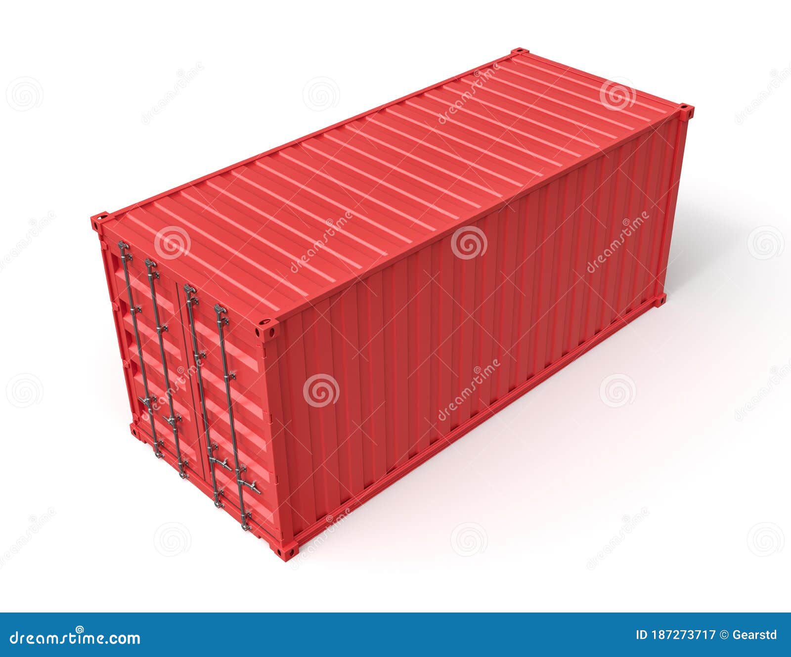 3d Rendering of Closed Red Shipping Container Isolated on White ...